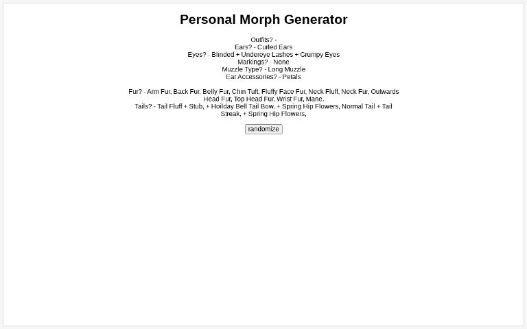 Personal Morph Generator