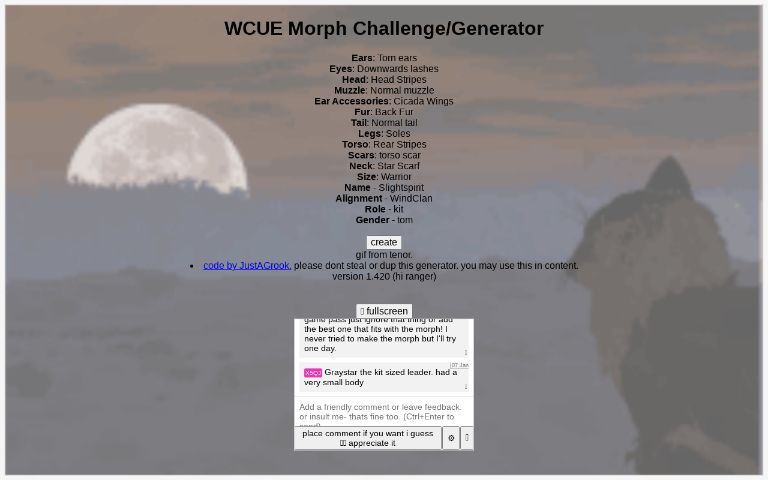 WCUE Morph Challenge/Generator