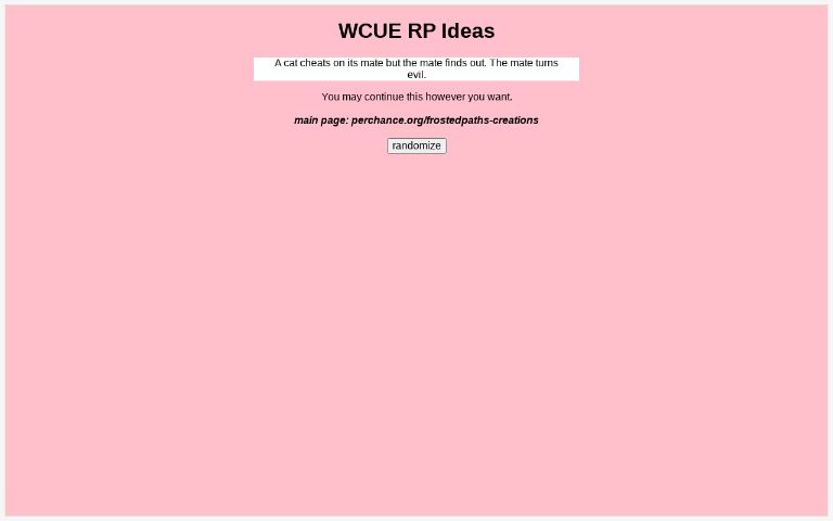 WCUE RP Ideas ― Perchance Generator