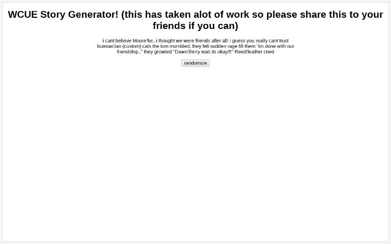 WCUE Story Generator! (this has taken alot of work so please share this ...
