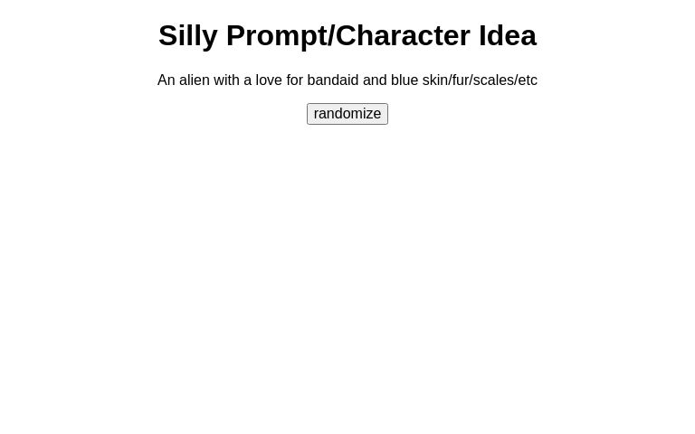 Silly Prompt/Character Idea ― Perchance Generator