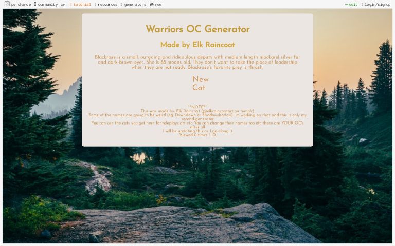 Warriors OC Generator