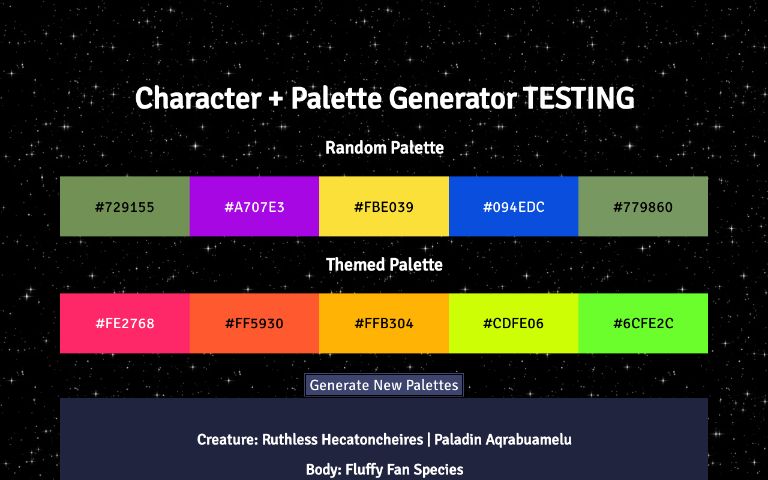 Character + Palette Generator