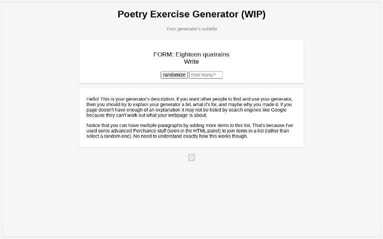 Poetry Exercise Generator (WIP)