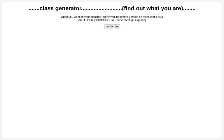 class generator..........................(find out what you are)........