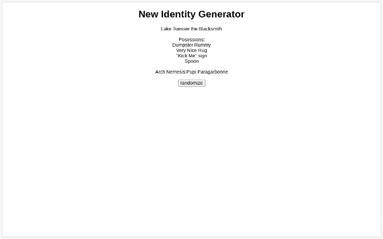 New Identity Generator