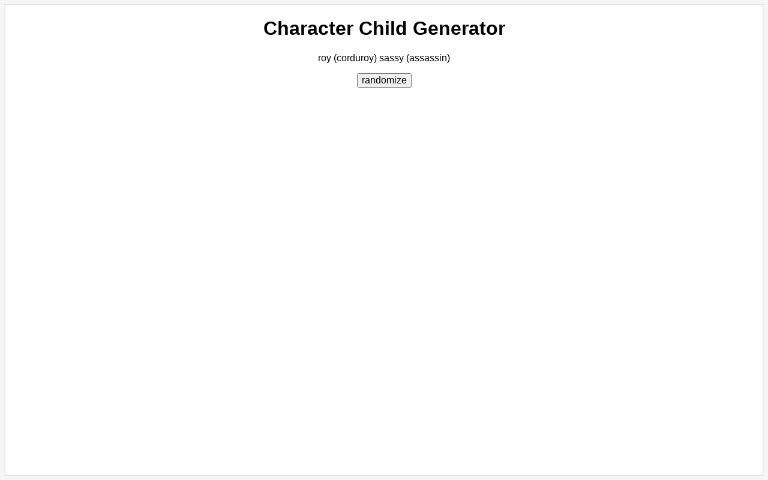 Character Child Generator
