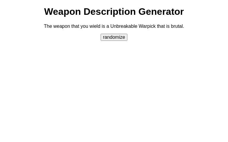 Weapon Description Generator