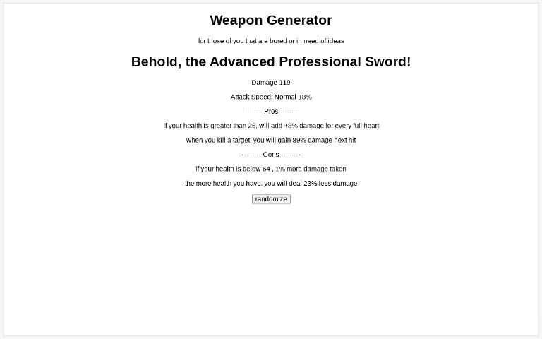Weapon Generator
