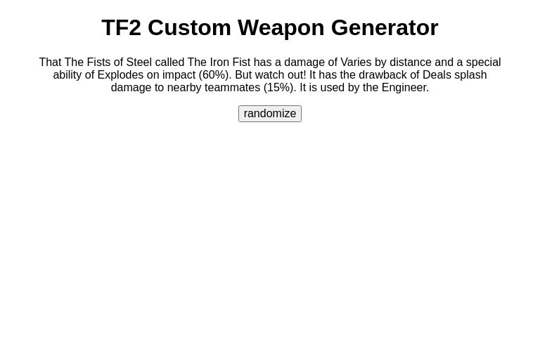 TF2 Custom Weapon Generator