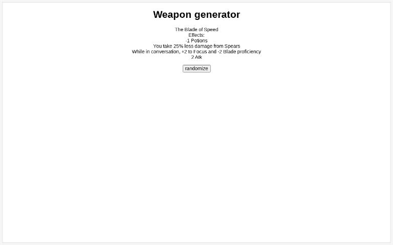 Weapon generator