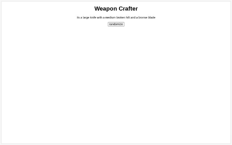 Weapon Crafter ― Perchance Generator