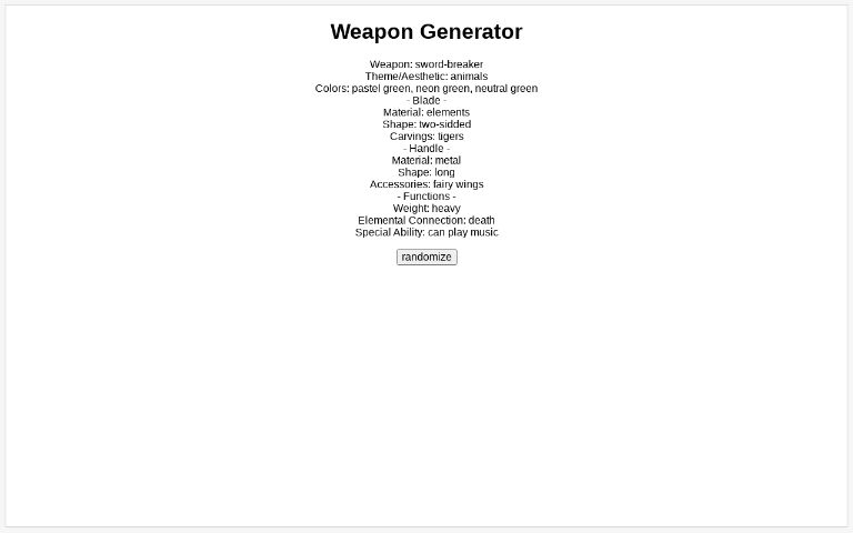 Weapon Generator