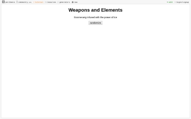 Weapons and Elements ― Perchance Generator