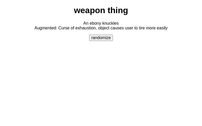 weapon thing ― Perchance Generator