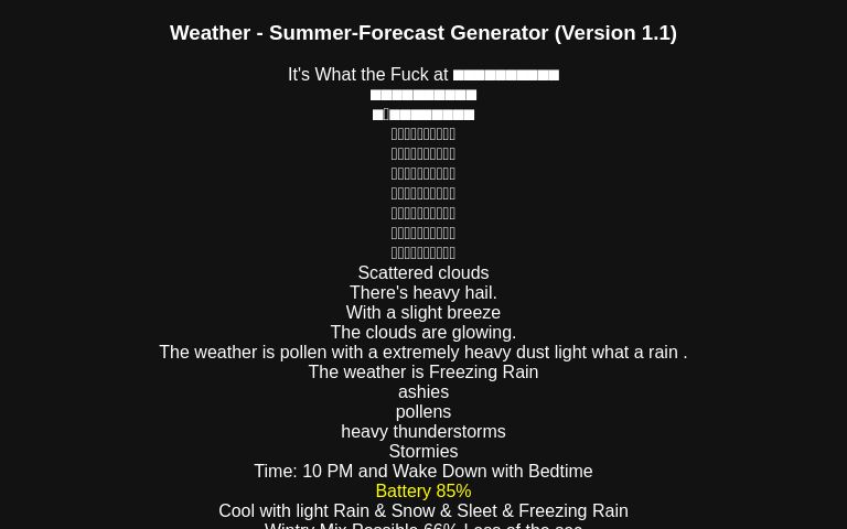 Weather Summer Version 1 1 ― Perchance Generator