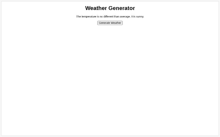 Weather Generator