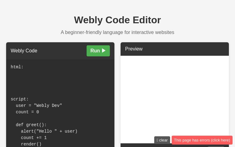 Webly Code Editor ― Perchance Generator