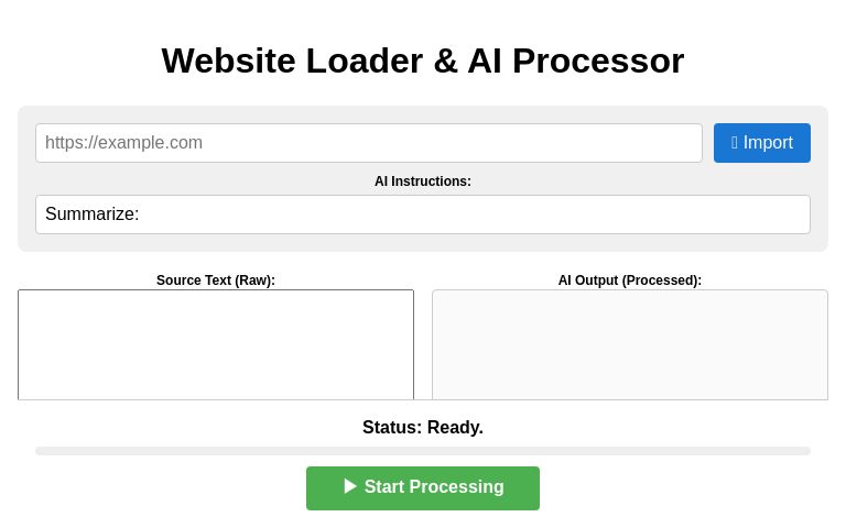 Website Loader & AI Processor ― Perchance Generator