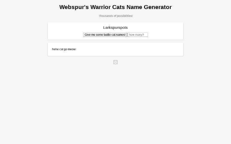 Webspur's Warrior Cats Name Generator
