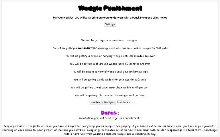 Wedgie Punishment ― Perchance Generator