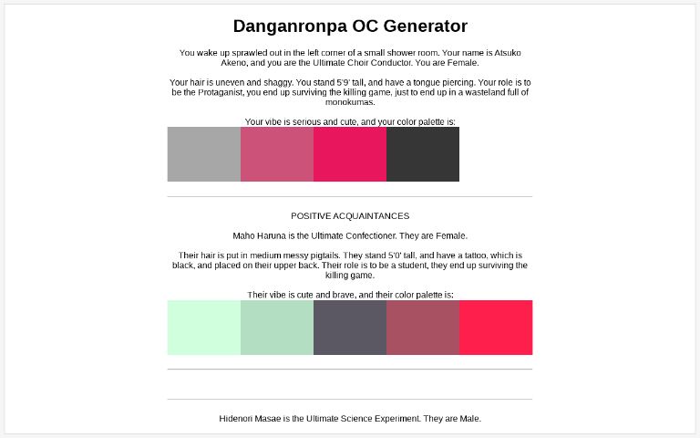 Danganronpa OC Generator