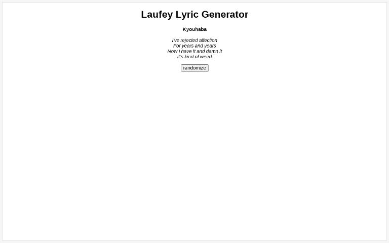 Laufey Lyric Generator