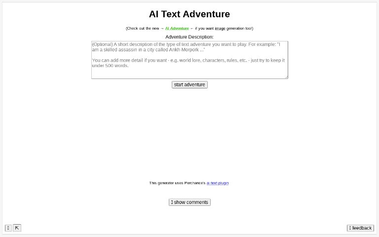 AI Text Adventure - free, no-signup, no limits - AI Dungeon Alternative ...
