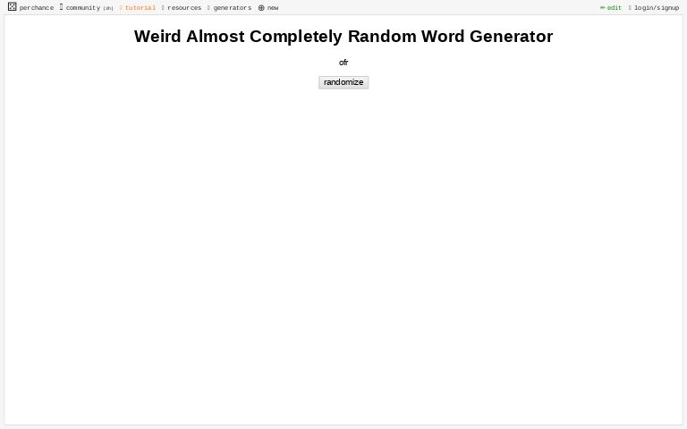 Weird Almost Completely Random Word Generator
