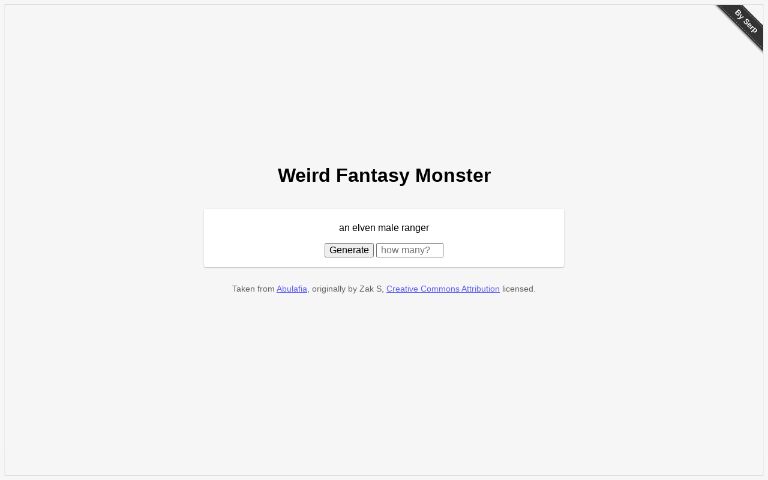 Weird Fantasy Monster ― Perchance Generator