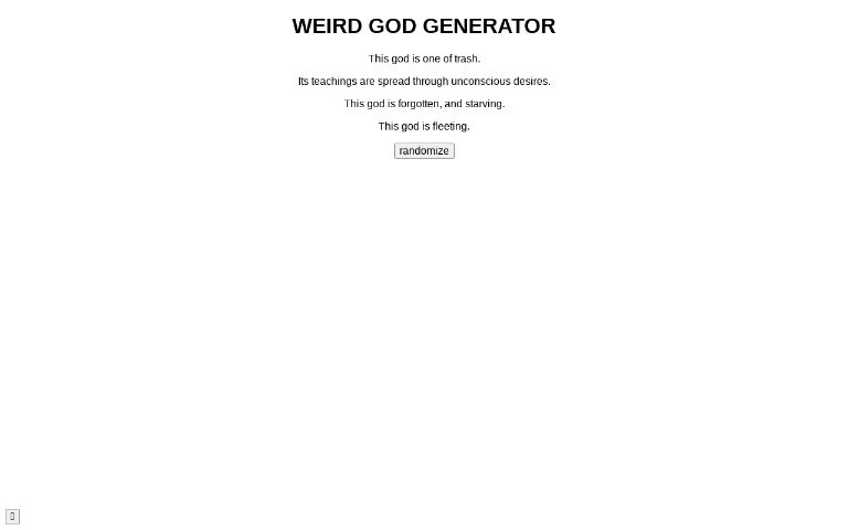 WEIRD GOD GENERATOR