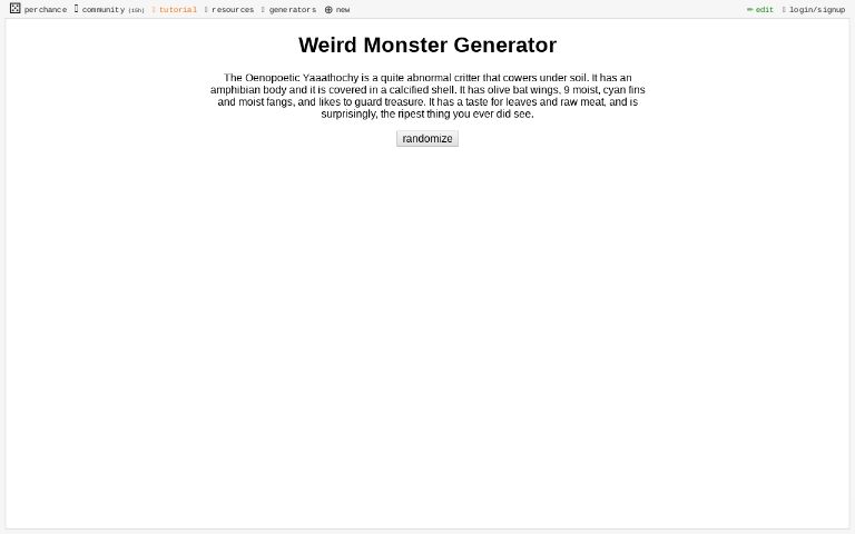 Weird Monster Generator