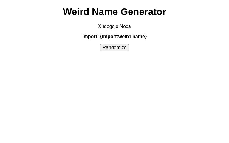 Weird Name Generator