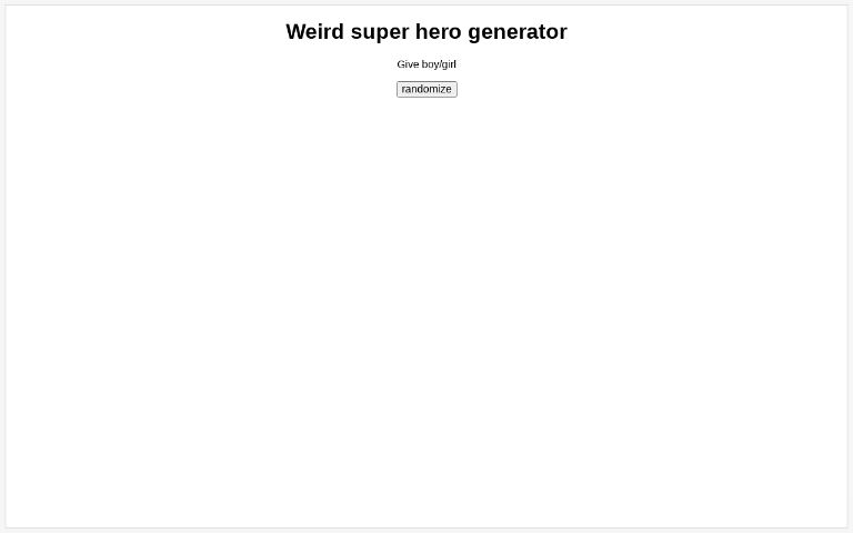 Weird super hero generator