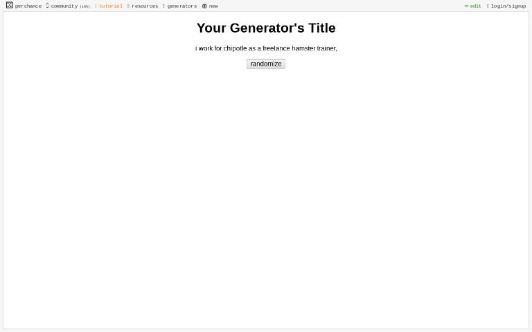 Minimal ― Perchance Generator