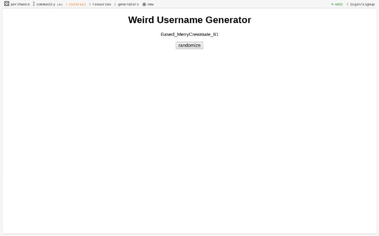 Weird Username Generator