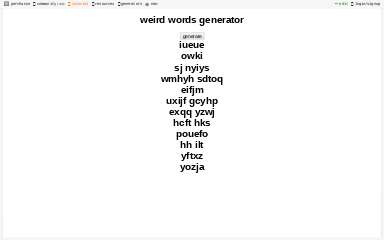 weird words generator