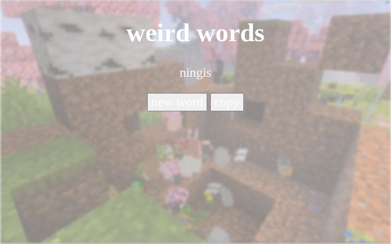 weird words ― Perchance Generator