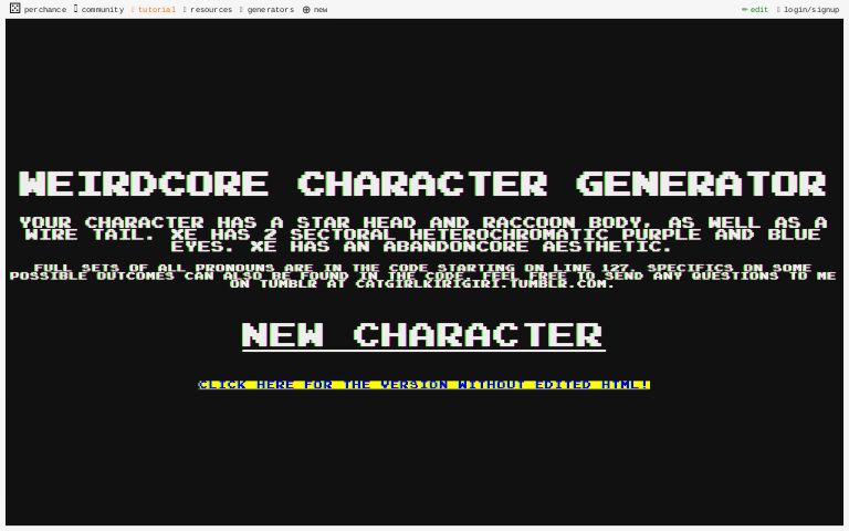 Weirdcore Character Generator