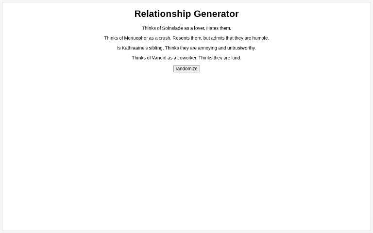 Relationship Generator