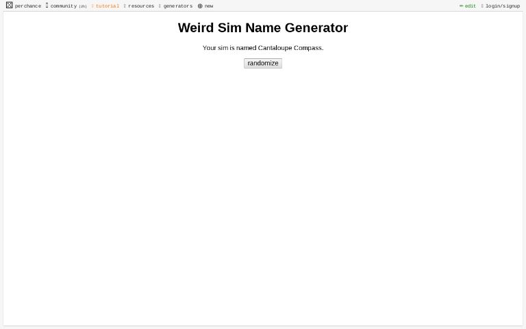 Weird Sim Name Generator