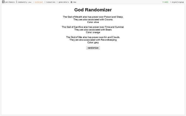 God Randomizer ― Perchance Generator