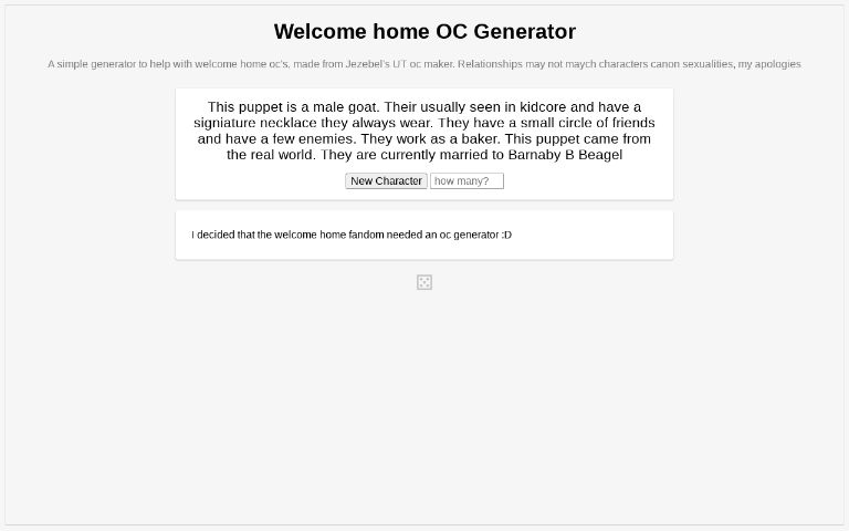 Welcome home OC Generator