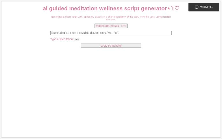 ai guided meditation wellness script generator⋆˙