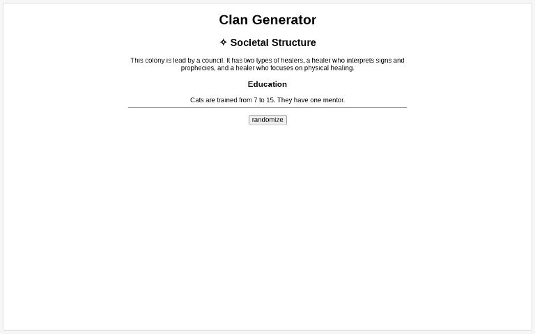 Clan Generator