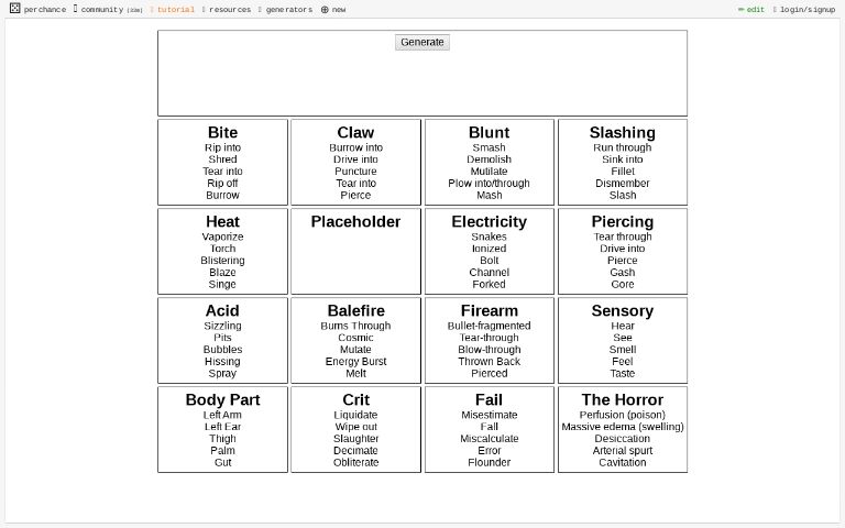 Werewolf The Apocalypse Combat Gen ― Perchance Generator