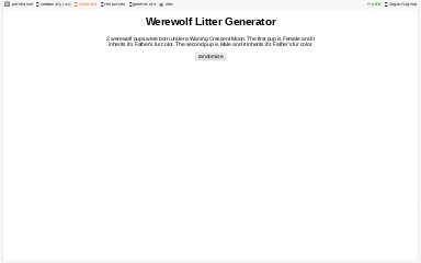 Werewolf Litter Generator