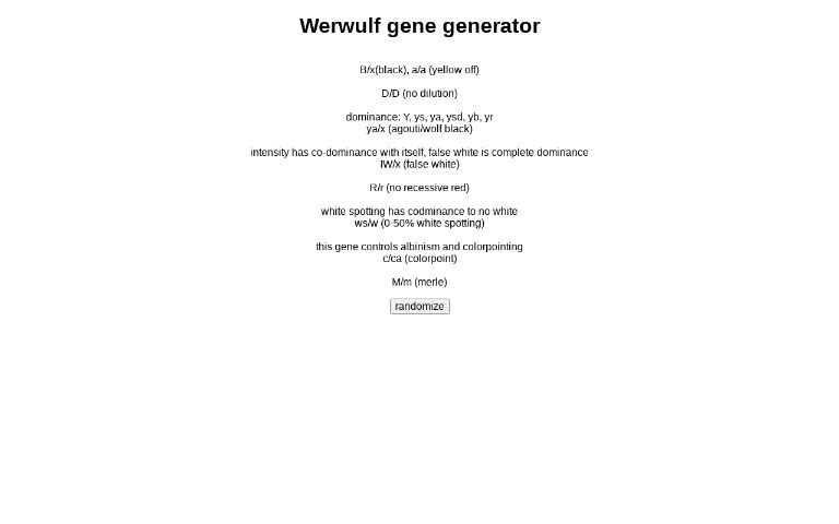 Werwulf gene generator
