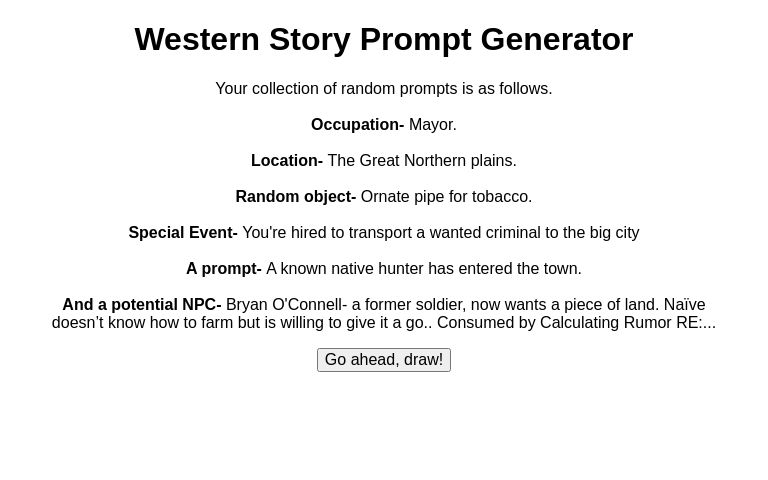 Western Story Prompt Generator