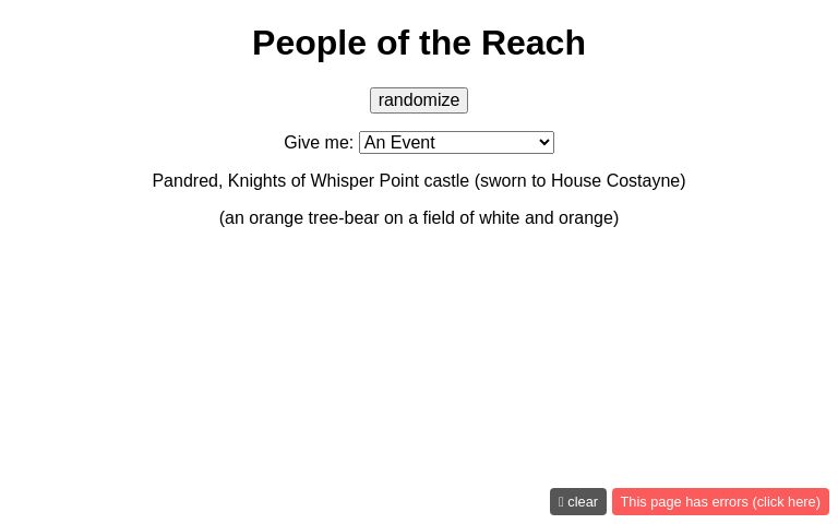 People of the Reach ― Perchance Generator